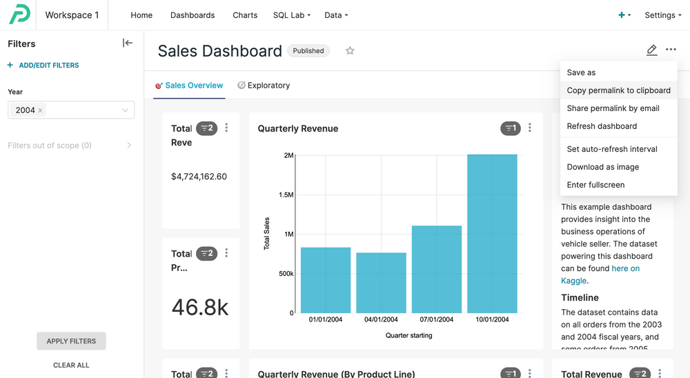Apache Superset — Use URL to filter dashboards